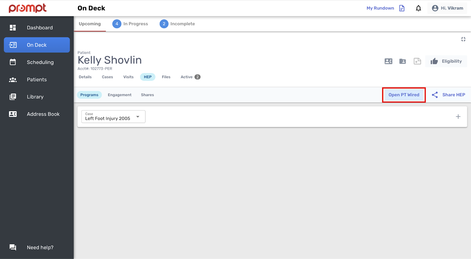 Importing Patient from Prompt to PT Wired: 'Open PT Wired' Button – PT ...
