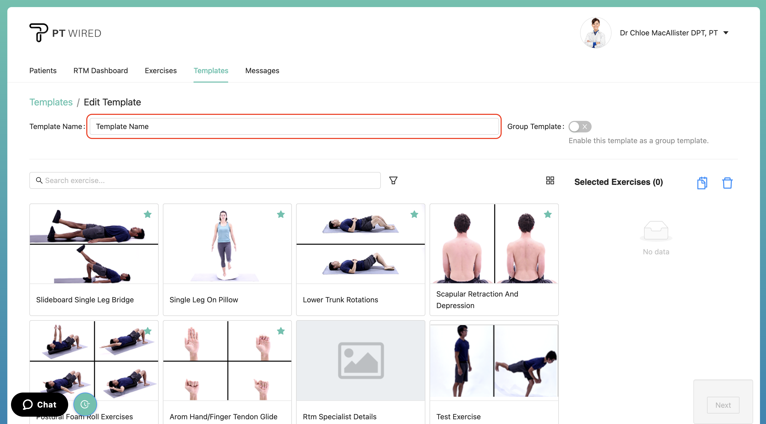 Exercise Program Templates – PT Wired