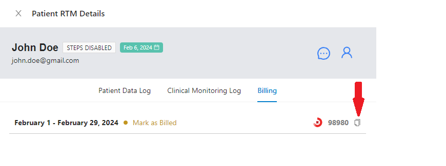 Billing for RTM Code – PT Wired