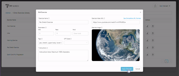 Uploading Custom Clinic Exercises – PT Wired