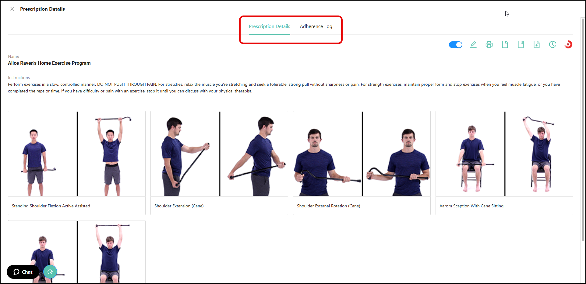 Exercise Level Frequency – PT Wired
