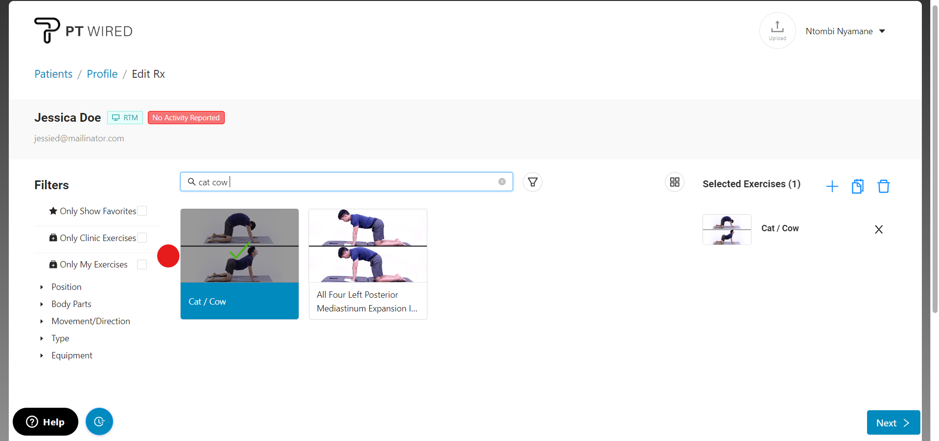 Mirror Exercise Feature – PT Wired