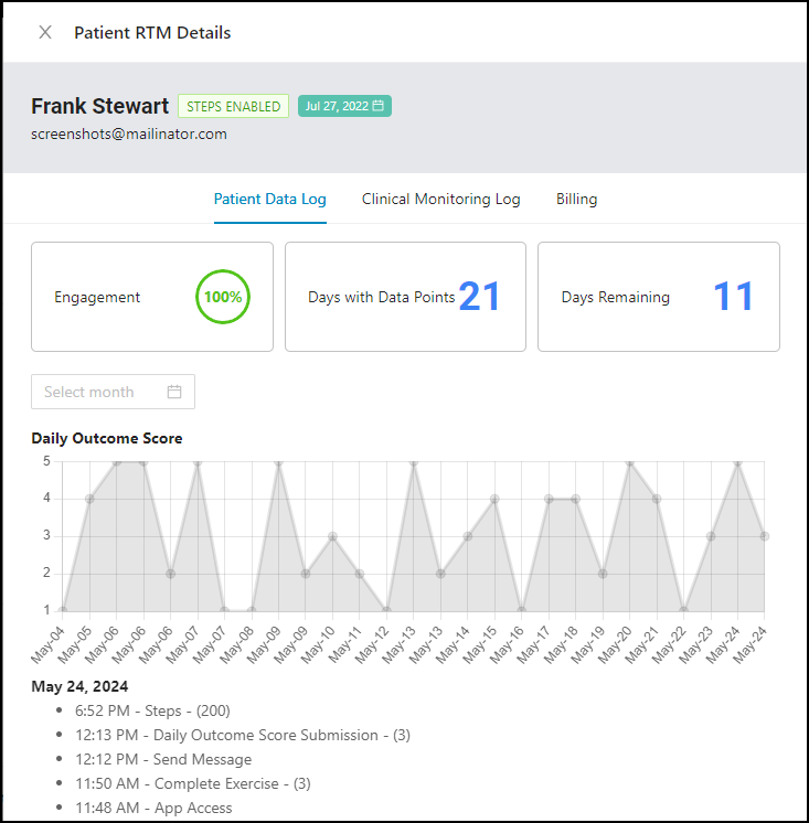 Daily Outcome Score – PT Wired