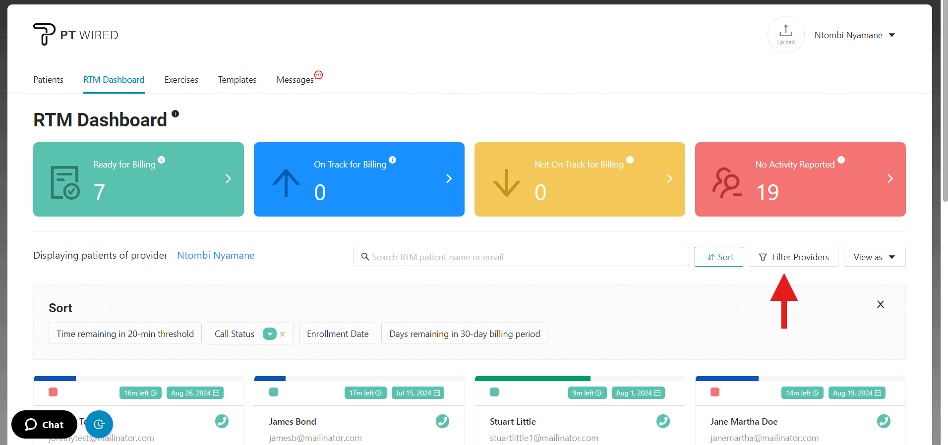 Filter RTM Patients by Assigned Providers – PT Wired