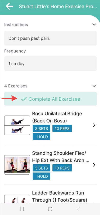 Completing All Exercises – PT Wired