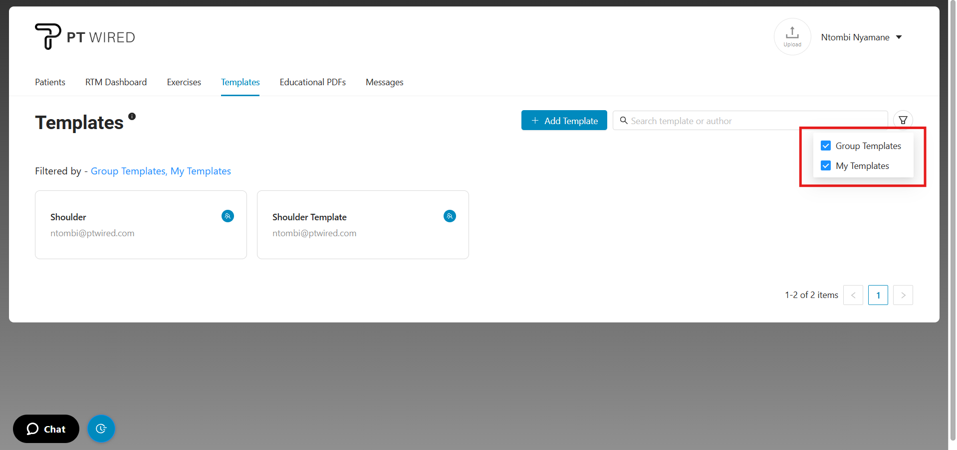 Exercise Program Templates – PT Wired