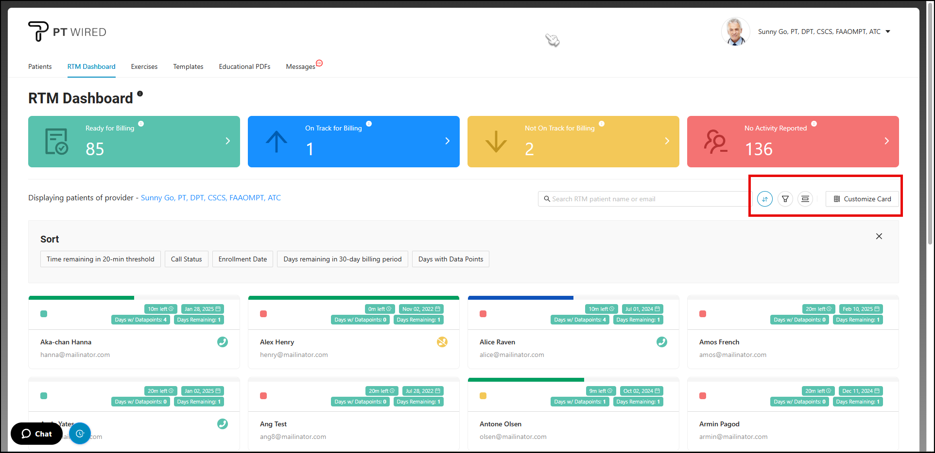 RTM Dashboard Overview – PT Wired