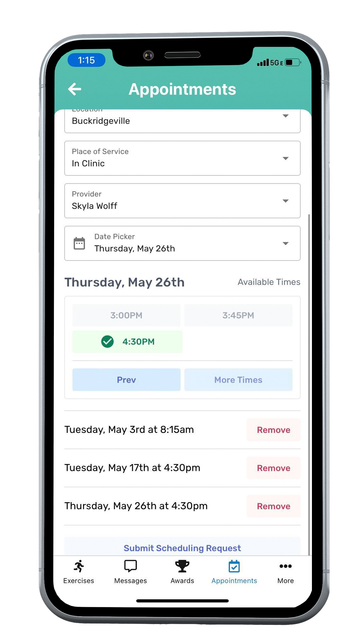 In-App Online Scheduling Integration – PT Wired